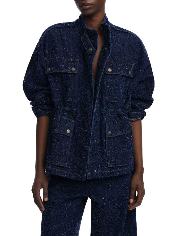 DESIGUAL Flecked Denim Trucker Jacket
